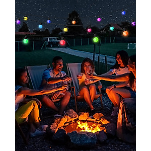 ASAHOM Smart LED Outdoor String Lights, 50ft G40 RGB Globe Patio Lights, 25 Shatterproof Multi-Color LED Bulbs, Voice & WiFi APP Control, Waterproof Connectable Hanging Lights for Garden Party Decor