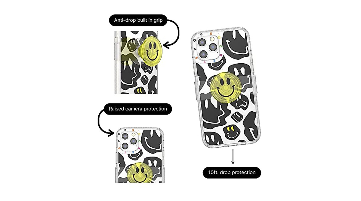 PopSockets iPhone 12/12 Pro Case with Repositionable Grip | All Smiles