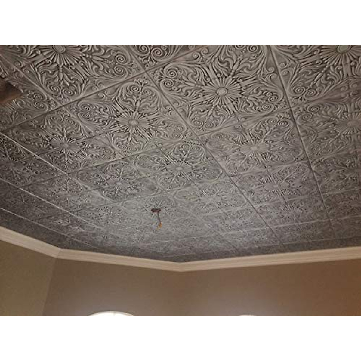 A La Maison Ceilings R139 Spanish Silver Foam Glue-up Ceiling Tile (256 sq. ft./Case), Pack of 96, Plain White