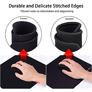 YXLILI Mouse Pad 10.6x8.3x0.12 Inch Gaming Mouse Pads Mouse Mat for Wireless Computer Mouse with Stitched Edges, Non-Slip Rubber Base, Water Resistant Mousepads for Office Home Gaming-Black