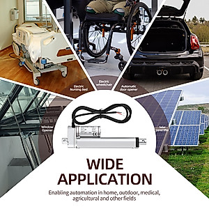 RVMARINEPAT Linear Actuator 12V 330lb/1500N Heavy Duty 6" Linear Motion Actuator High Speed 10mm/s Fast Electric Actuator IP54 Waterproof Linear Actuator with Controller