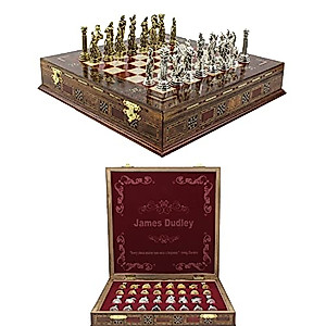Antochia Crafts 11 Inches Custom Chess Set - Personalized Chess Set - Gift Idea for Son, Husband, Father and Anyone for Birthday, Anniversary and Any Occasion, 2 players