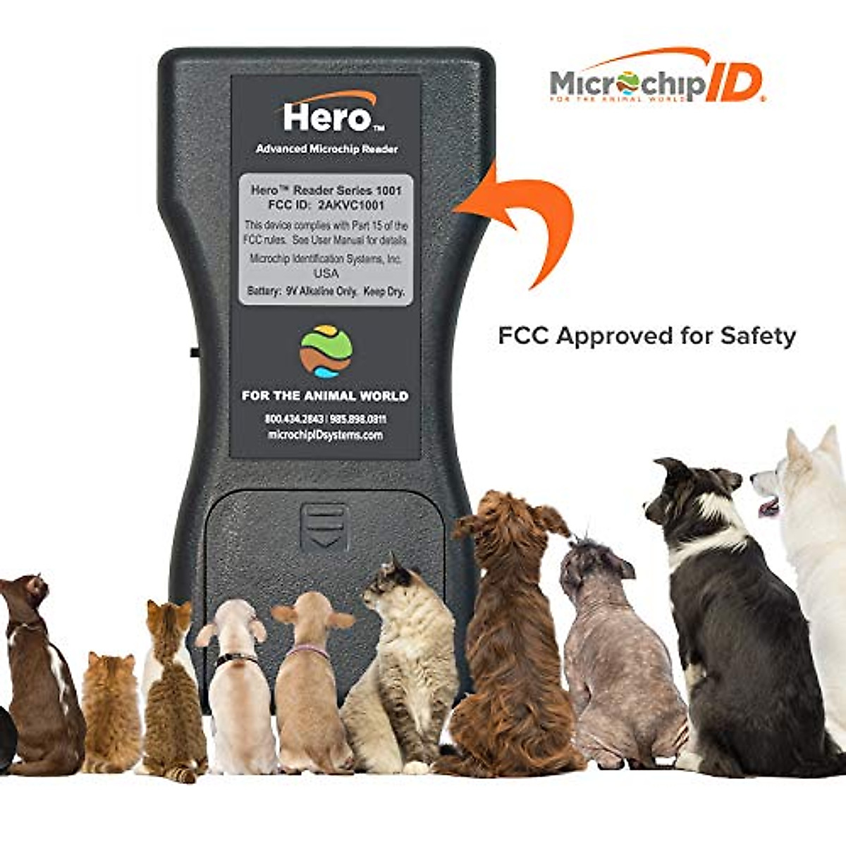 Hero Pet Microchip Reader, Bluetooth, Includes Case and Test Chip
