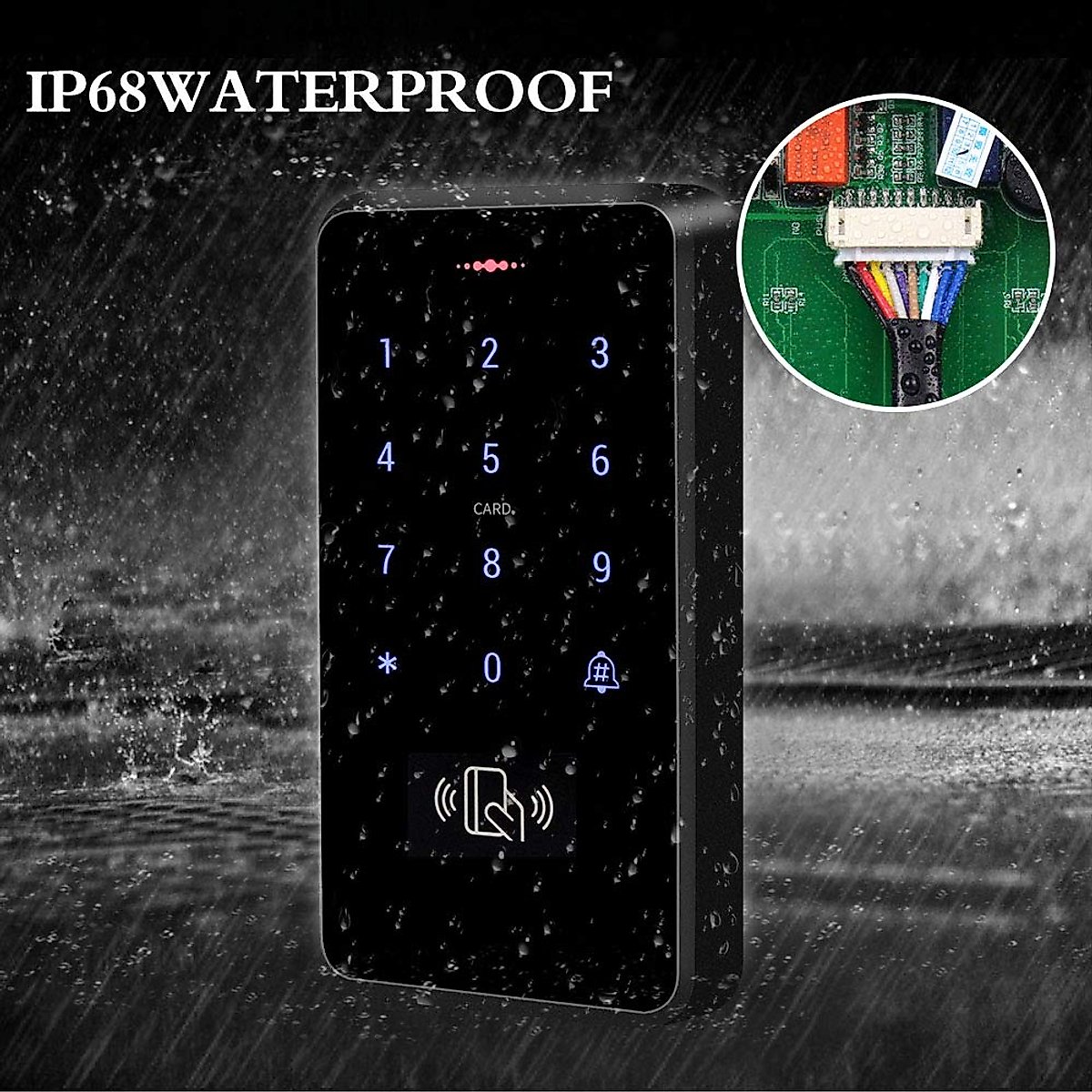 LEXI 3000 Users Complete Set Waterproof Touch Panel RFID Keypad 125KHz Access Controller with Upgraded Electric Magnetic Lock and Power Supply, Complete Set for Door Entry Access Control