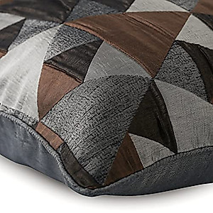 The HomeCentric Brown Throw Pillow Covers, Contemporary Geometric Pillow Cases, 12x12 inch (30x30 cm) Throw Pillow Cover, Jacquard Weave Square Pillows Cover, Optic Japanese Easter - Brown Origami