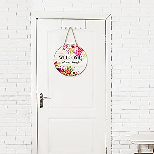 Capaniel Double-Side Meeting Do Not Disturb Door Sign- 12" Welcome Please Knock Hanging Decorative Wood Sign In a Meeting Sign for Office Door Meeting Room Home Study, Law Firms, Hotels