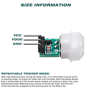 Weewooday 10 Pieces Am312 Pir Sensor Mini Pir Motion Sensor Infrared Human Body Pyroelectric Infrared Motion Module 2.7v to 12v
