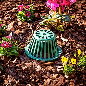 Premium USA Made 3" Inch Black Outdoor Round Atrium Drain Grate Cover - Fits 3" Inch Sewer & Drain Pipe/Fittings, Also Fits Triple Wall Pipe & Corrugated Landscape Pipe 3" (Black)