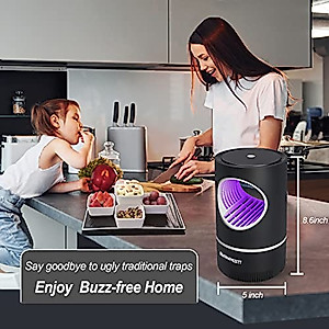 BANPESTT Fruit Fly Traps for Indoors - Bugs Trap Catcher & Killer for Mosquito, Gnat, Moth - Catch Flying Insect with Attractive Lighting,Suction & Sticky Glue Board(Black)