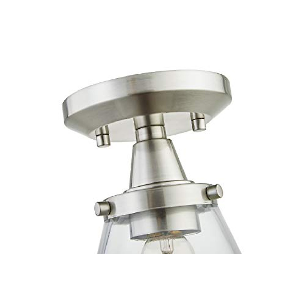 WISBEAM Semi Flush Mount Ceiling Light Fixture, E26 Medium Base, Metal Housing with Clear Glass, ETL Rated, Bulbs NOT Included, 2-Pack