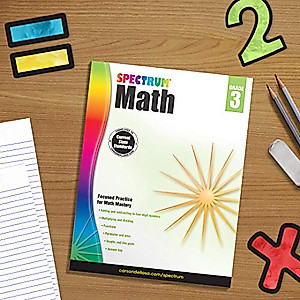 Carson Dellosa 3rd Grade Homeschool Learning Kit—Spectrum Reading and Math Workbooks, Cursive Handwriting Workbook, Division and Multiplication Flash Cards, Posters, and STEM Activities (8 pc)