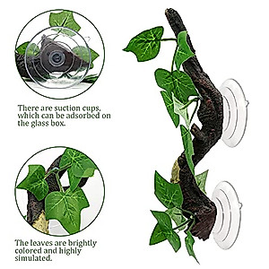 NOMAL Reptile Climbing Branch Terrarium Plant Decoration with Suction Cup for Bearded Dragons Lizards Geckos Amphibian Habitat Decor