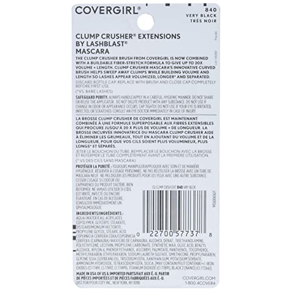 COVERGIRL Clump Crusher Extensions LashBlast Mascara, Very Black, 0.44 Fl Oz (Pack of 1)