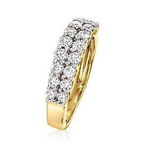 Ross-Simons 1.00 ct. t.w. Diamond 2-Row Ring in 14kt Yellow Gold. Size 9