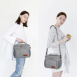 Maelstrom Lunch Box for Men,Insulated Lunch Bag Women/Men,Leakproof Lunch Cooler Bag,Lunch Tote Bag,8L,Gray