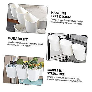 NOLITOY 3PCS wall mounted trash storage cart props wall mounted planters hanging containers for plants portable dolly small stand multi-purpose hanging barrel hanging storage basket bucket