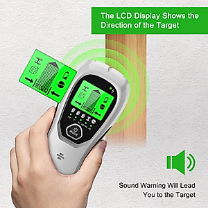 Stud Finder Wall Scanner, M MARSIAN 5 in 1 Electronic Stud Locator with Auto Calibration, LCD Display and Sound Warning, Beam Finder Center Finding for Wood Metal Studs AC Wire Detection