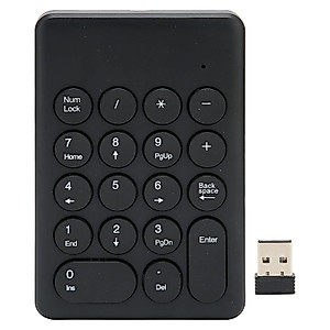 Numeric Keypad for Laptop, Portable Mini Number Pad 18 Keys, Mute Function, 10M Stable Connection, Number Keyboard Extensions for Laptop, PC, Desktop (Black)
