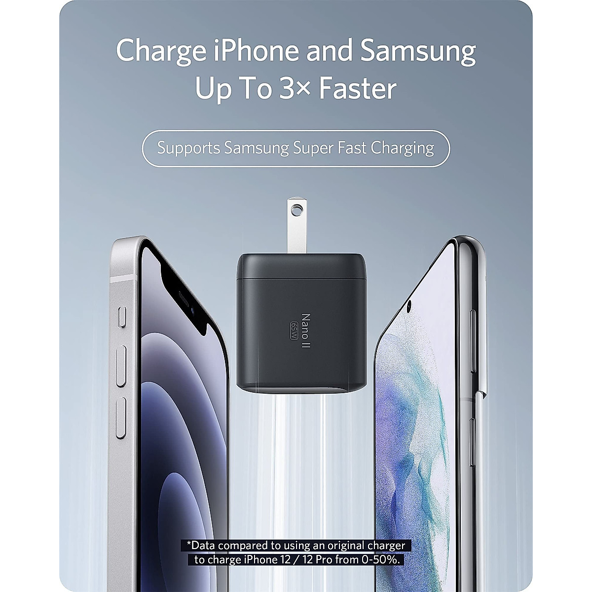 Anker 543 USB C to USB C Cable (100W 6ft), USB 2.0 Bio-Based Charging Cable & Anker USB C Charger, 715 Charger (Nano II 65W), GaN II PPS Fast Compact Foldable Charger (Phantom Black)