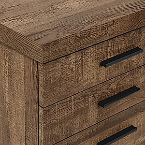 Monarch Specialties 7400, Rolling Mobile, Storage, Printer Stand, Office, Work, Laminate, Brown, Contemporary, Modern Filing Cabinet-3 Drawer Reclaimed Wood/Castors, 18.25" L x 17.75" W x 25.25" H