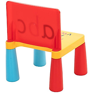 Plastic Children Desk Table and Chair, One Table and One Chair, Reduced Version Mushroom Leg, (16 x 14 x 12) inches