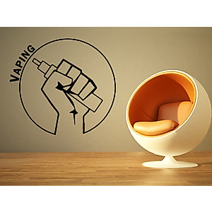 Wall Vinyl Sticker Decal Stop Smoking Start Vaping Quote Phrase Vaporizer Hand Stamp Vape Word Pen Store Shop Smoke E Cigarettes Liquid Coil Indoor Outdoor Sign Logo SA775