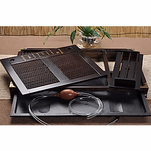 ufengkeWood Tea Tray Ceramic Kung Fu Tea Set Tea Service-White And Black