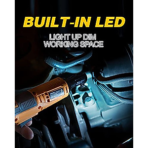 Adedad Cordless Electric Ratchet Wrench Set, 3/8" Power Ratchet Wrench, 40 Ft-lbs 400RPM 12V Battery Ratchet Tool Kit with 2 Pack 2.0Ah Lithium-Ion Battery and 1 Fast Charger