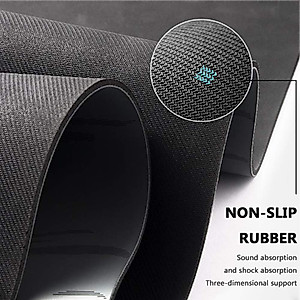 Ithonest PU Natural Rubber Yoga Mat with Alignment Lines,Pilates Exercise Non-slip Mats,Fitness Sports Slimming Training Eco Friendly mats & home 74"X26"(Included Carrying Strap and Mesh Bag) (Black)