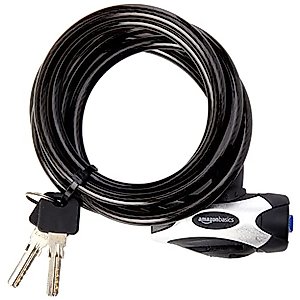 Amazon Basics Bike Cable Lock, 6 Foot, Black