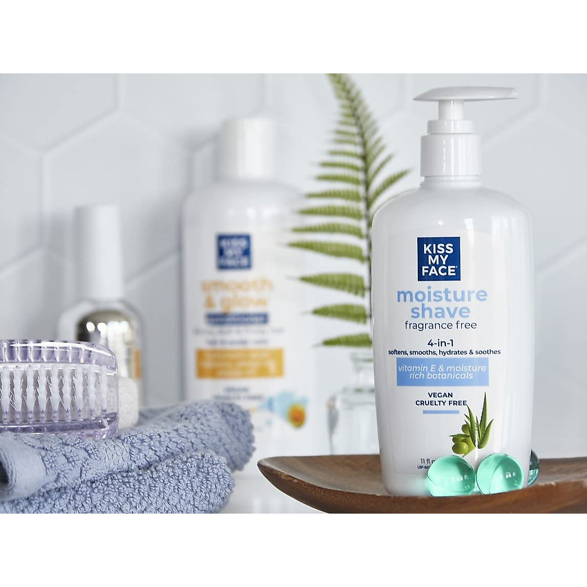 Kiss My Face 4 in1 Moisture Shave, Fragrance Free 11 oz (Pack of 3)