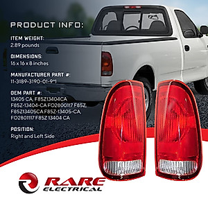 RAREELECTRICAL New Tail Light Pair Compatible With Ford F-150 F-250 1997-2004 Fo2801117 F85z 13404 Ca F85z13405ca F85z-13405-Ca F85z13404ca F85z-13404-Ca Fo2800117 F85z 13405 Ca