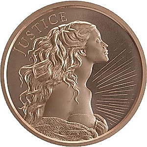 Jig Pro Shop Cardinal Virtue Series 1 oz .999 Pure Copper Round/Challenge Coin (Justice (2018))