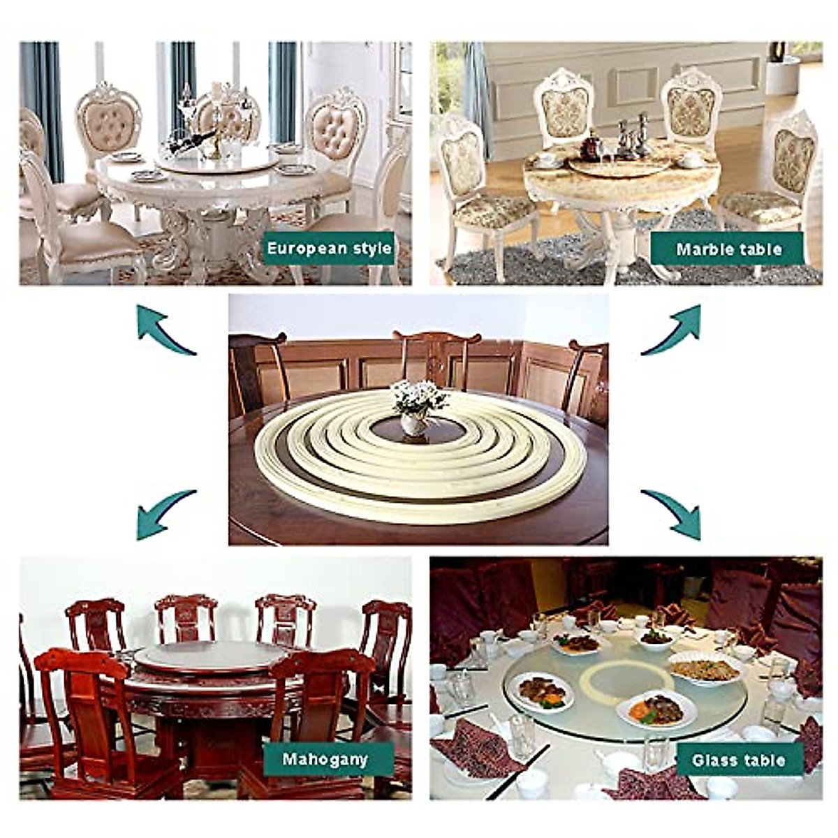 16-40inch Lazy Susan Turntable Organizer for Table Kitchen Countertop Pantry Cabinet Spices Makeup TV Rotating Swivel Base Plastic Turntable Base 1-Pack