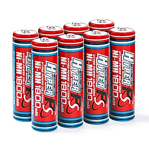HYPERPS (8-Pack) 1.2V AA 1800mAh Ni-MH Rechargeable Battery for High-Drain Devices, Quick Charge