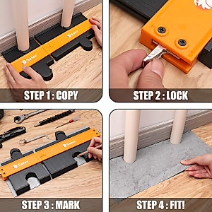 Saker Multi-function Scribing Tool&Saker Connection Profile Gauge(5+10 INCH, BLACK+ORANGE)