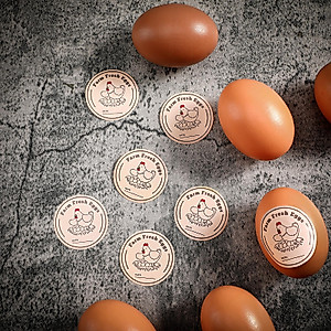 Fuutreo 1000 Pcs Farm Fresh Eggs Carton Labels 1.5 Inch Round Self Adhesive Eggs Stickers for Chicken Quail Duck(Farm Fresh Eggs)