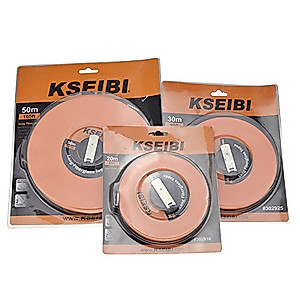 KSEIBI 302925 Long Fiberglass Tape Measure Double Face Printing Inch/Metric for Construction Work (100ft / 30m)