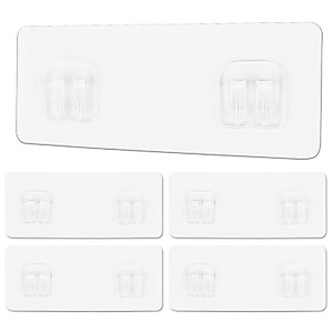 5Pcs Transparent Shower Shelf Adhesive Replacement, No Drilling for Caddy Bathroom Shelf Basket and Kitchen Racks of Waterproof Adhesive Shower Hooks Compatible with YASONIC YS-K403 (5.51x2.36in)