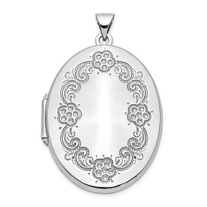Diamond2Deal 14K White Gold 25mm Locket Pendant