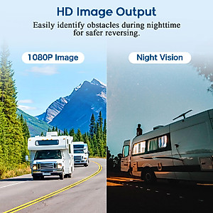 Yakry RV Backup Camera Wireless System - 7'' HD Reverse Camera for Truck with DVR Monitor -Bluetooth Trailer Back up Camera with Night Vision Waterproof -Rear View Camera for Furrion Pre-Wired RVs Y22