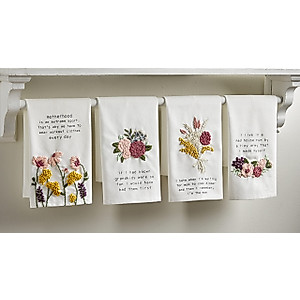 Mud Pie Funny Mom Floral Towel, Cooking, 14" x 21"