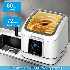 Countertop Dishwasher, IAGREEA Compact Portable Dishwasher With 7 Washing Programs, Auto Water Injection, Anti-Leakage, Fruit & Vegetable Soaking, For 4 Sets of Tableware