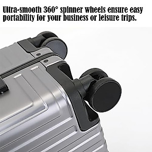 Sindermore 20 inch Aluminum Carry on Luggage (Silver, Carry on Plus 20 inch)