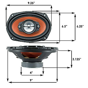 Pair of Audiobank 6x9 1000 Watt 4-Way Car Speakers + Pair of 3.75" Super Bullet Tweeters