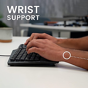 Perixx PERIBOARD-335BL Wired Ergonomic Mechanical Compact Keyboard - Low-Profile Blue Clicky Switches - Programmable Feature with Macro Keys - Compatible with Windows and Mac OS X - US English