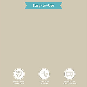 Con-Tact Brand Grip Premium Solid Thick Non-Adhesive Shelf and Drawer Liner, 18" x 4', Taupe, 6 Rolls