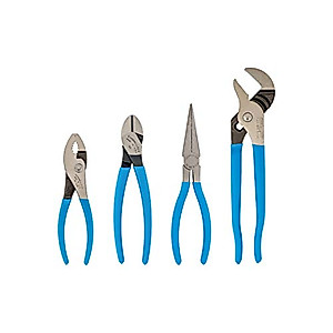 CHANNELLOCK HD-1 Ultimate 4-Piece Pliers Set | Made in USA | Forged High Carbon Steel | Includes Tongue & Groove, Diagonal Cutting, Long Nose and Slip Joint Pliers