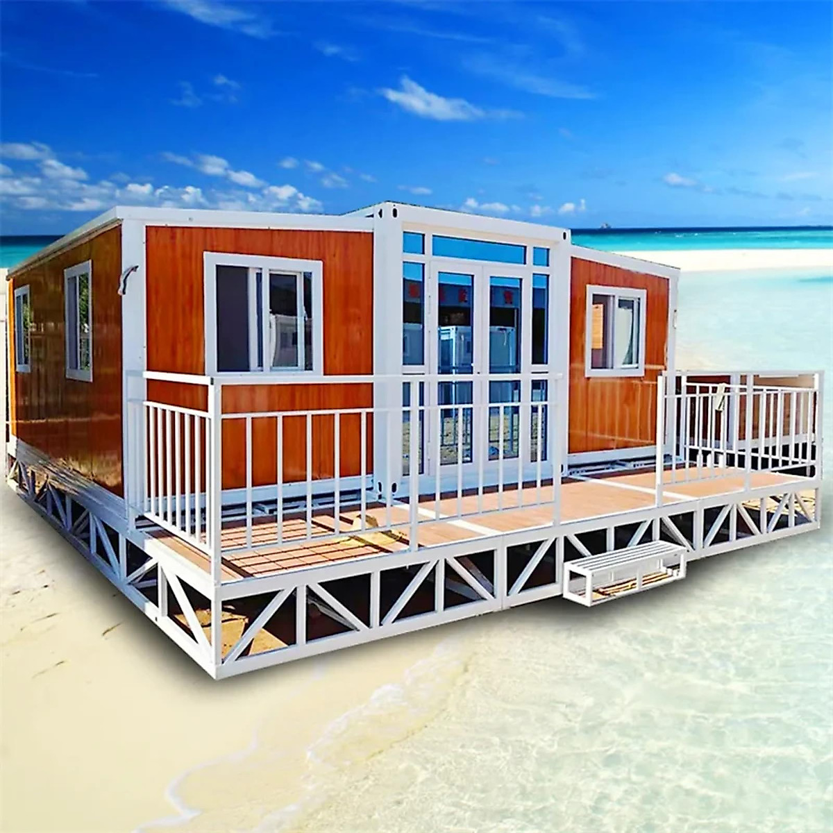 Folding Box House Welded Steel Frame Container House Folding Container House 2 Bedroom Office/House Container Van