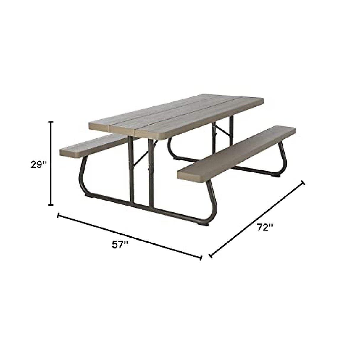 Lifetime 60105 Wood Grain Picnic Table and Benches, 6 Feet, Brown